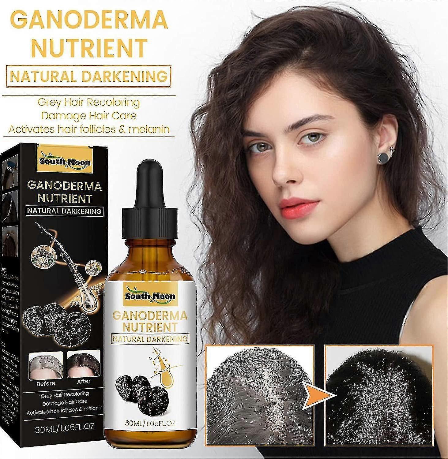 2pcs Anti-greying Hair Serum, Organic Ganoderma Nutrient Reverse Gray ...