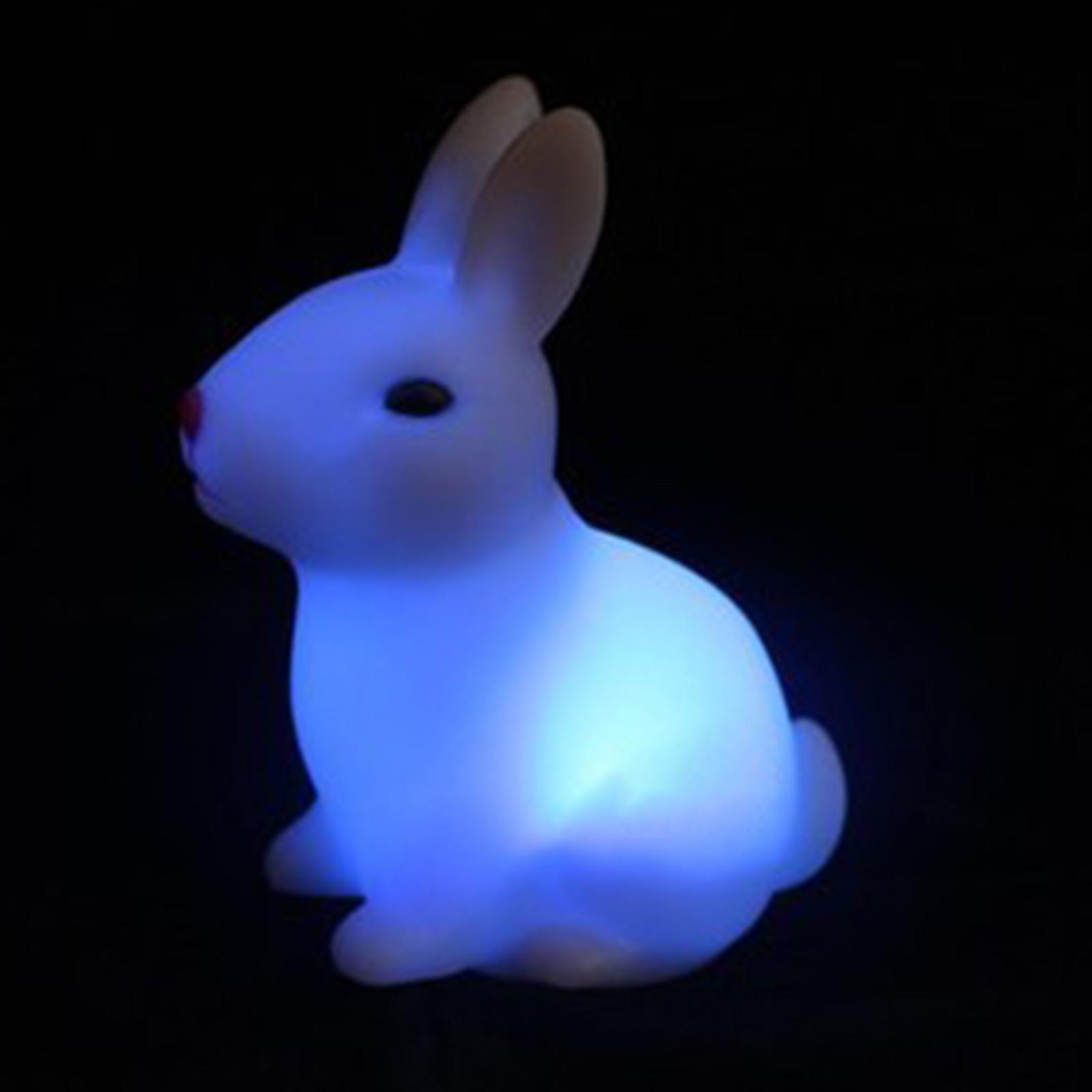 Cute Bunny Light Color Changing Colorful Led Rabbit Lamp Desktop ...