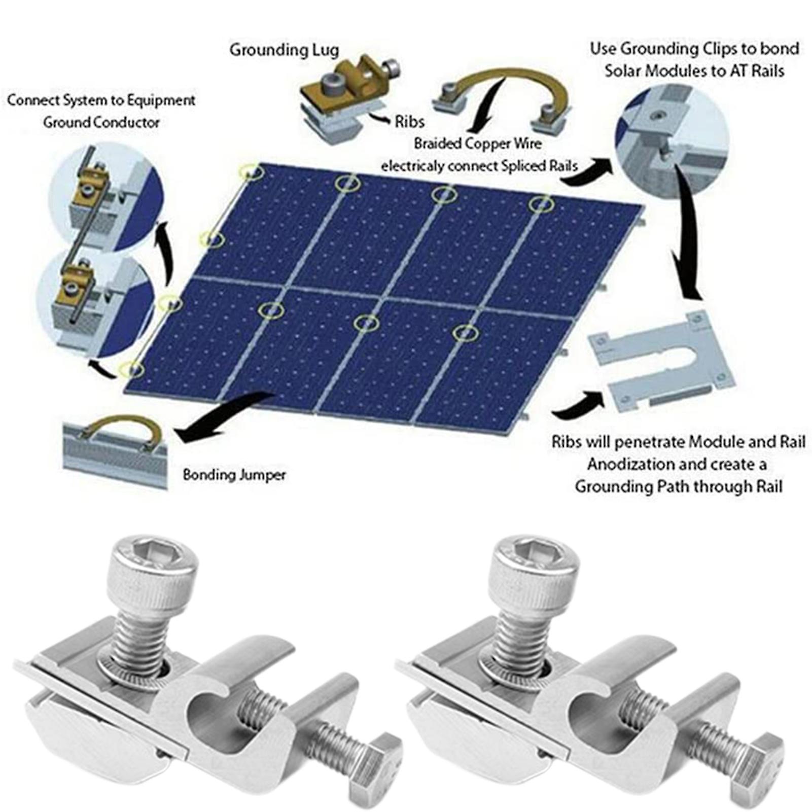Floor Grounding Lugs Standard Solar Panel Grounding Clip Photovoltaic ...