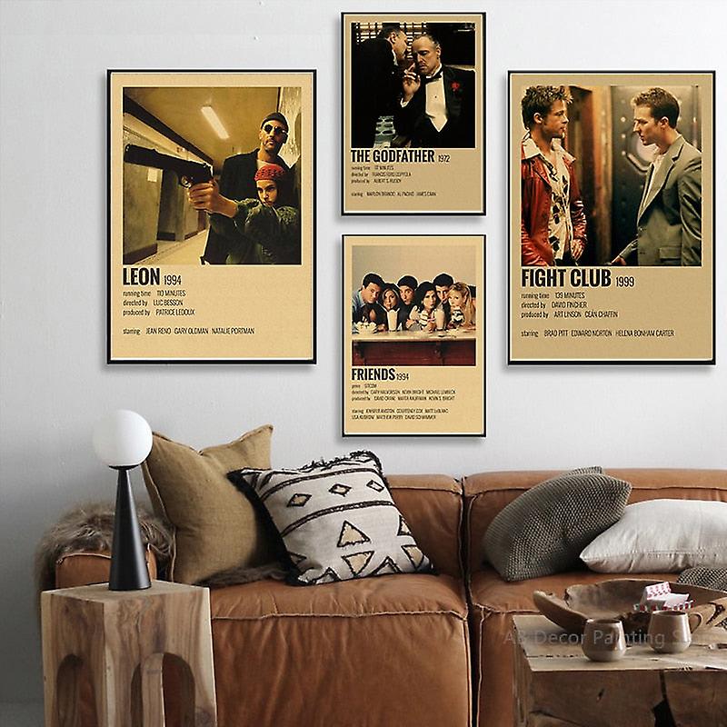 Classic movie tv anime series poster retro kraft paper prints leon ...
