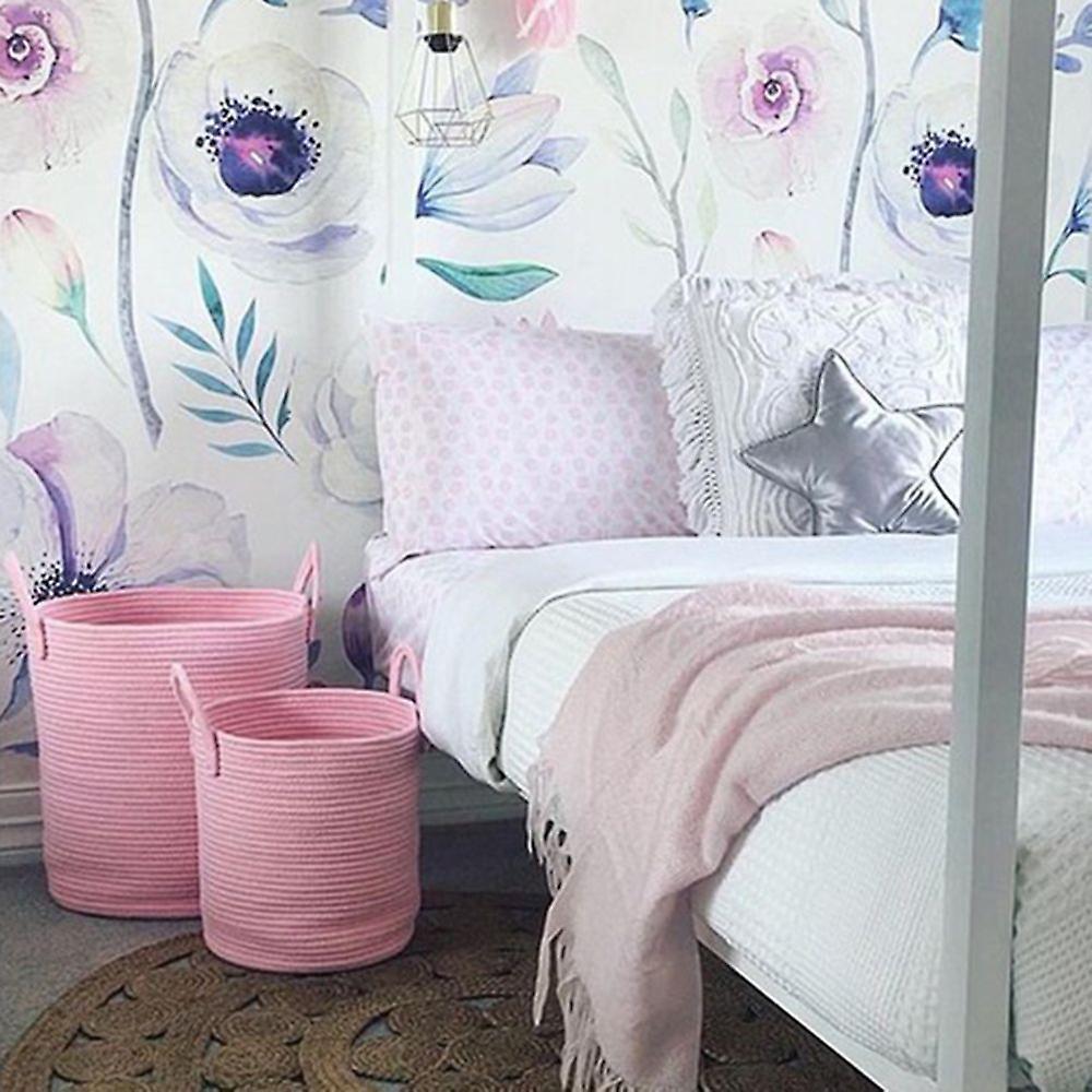 Cotton Rope Handle Storage Basket Laundry Basket Storage Conrainer ...