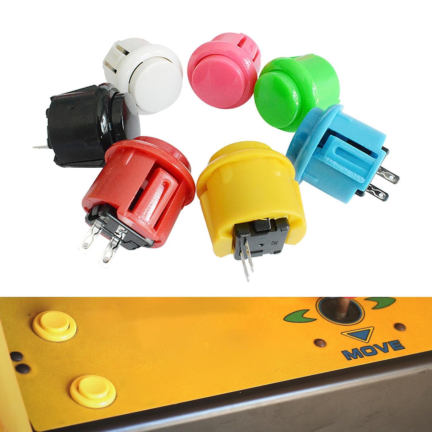 Fornnerg High Response Button Non-delayed DIY 24mm Arcade Game Push Button Switch for Gamers ...