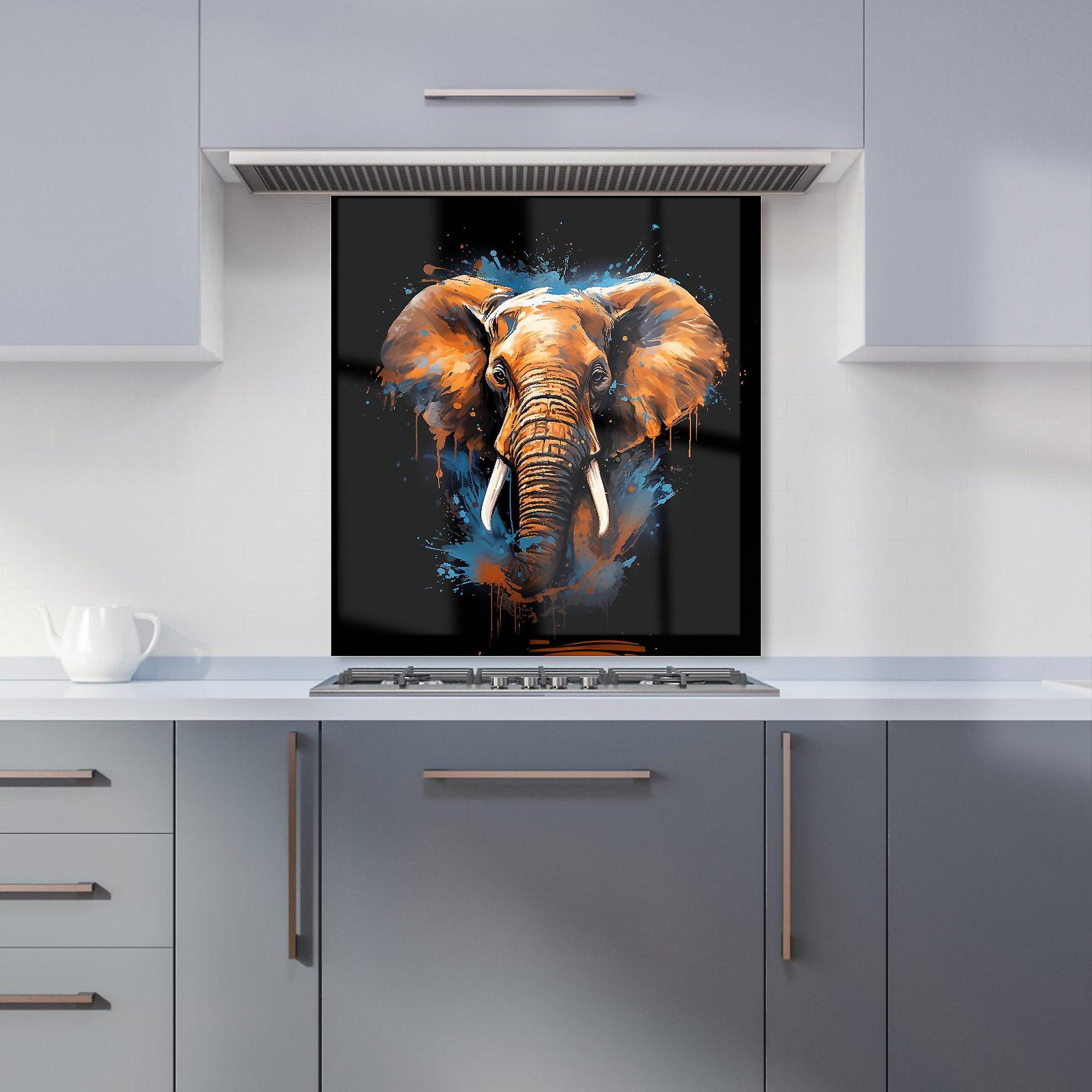 Splashart Elephant Blue Kitchen Splashback | Fruugo UK