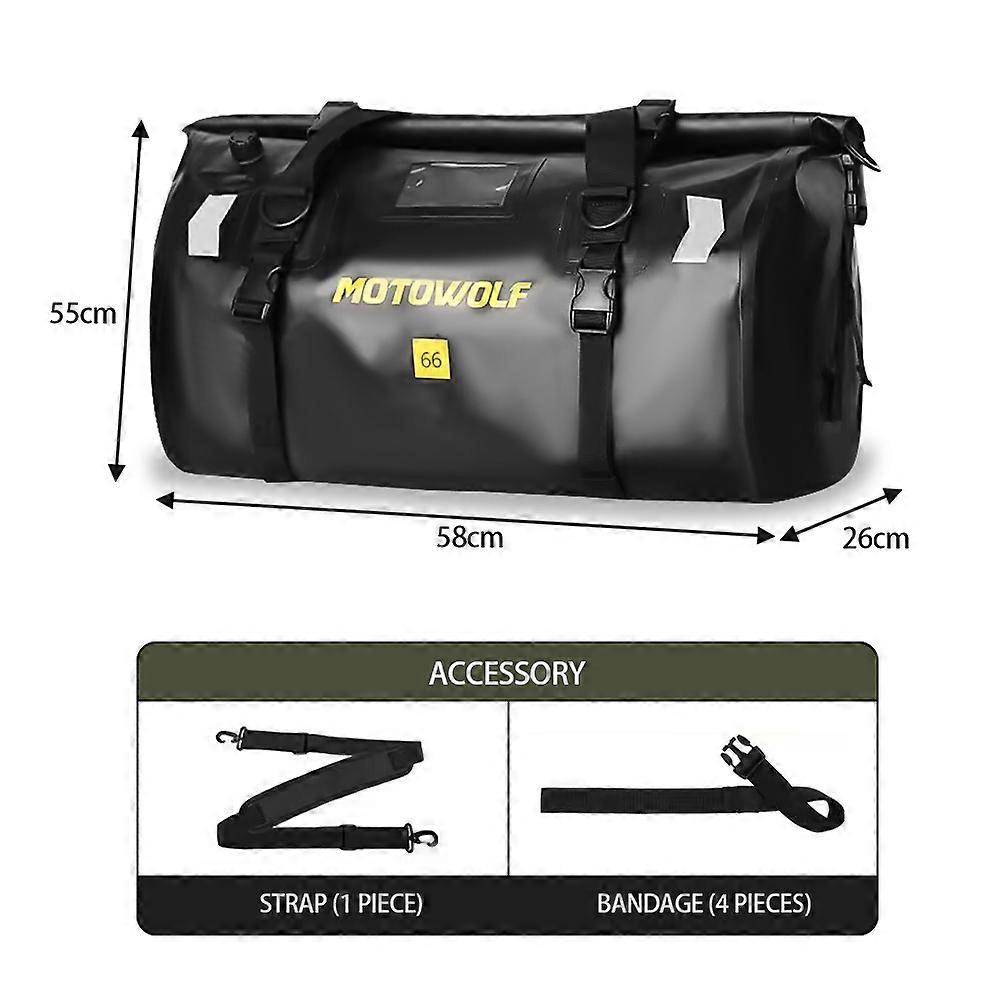 Motorcycle Waterproof Tail Bag Travel Outdoor Dry Luggage Roll Pack Bag ...