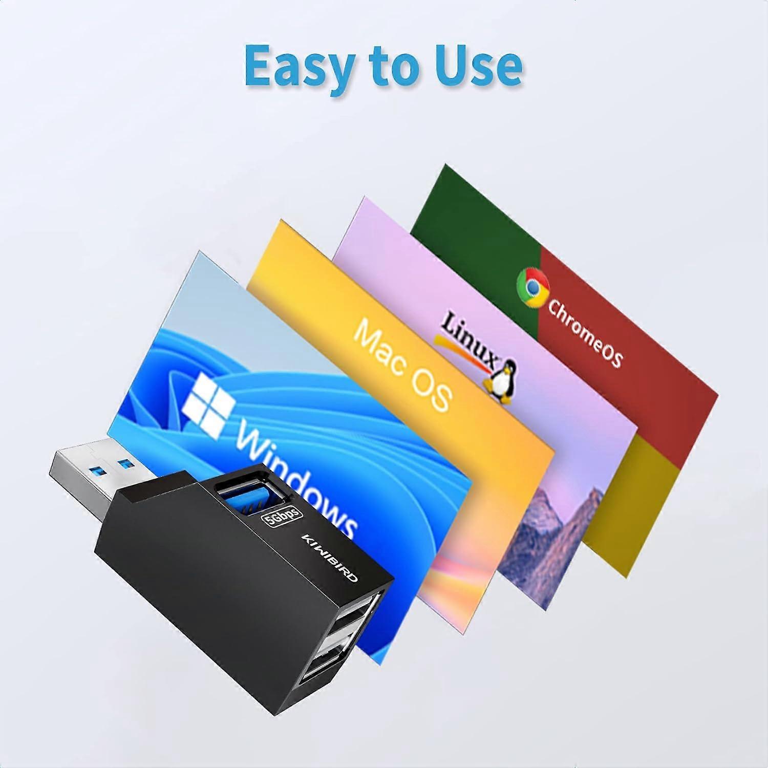 Mini USB Hub with Multiple USB Ports 1 x USB 3.0, 2 x USB 2.0, USB ...