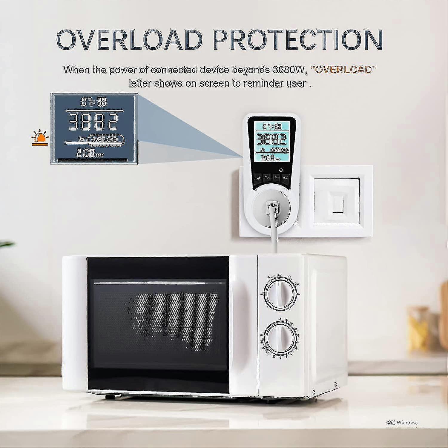 Electricity Meter For Socket Electricity Meter, 16a Energy Cost Meter, Electricity Consumption ...