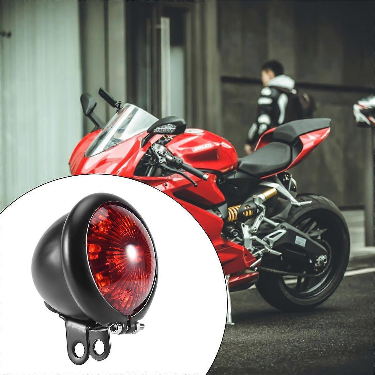 Red 12V LED Black Adjustable Cafe Racer Style Stop Tail Light ...