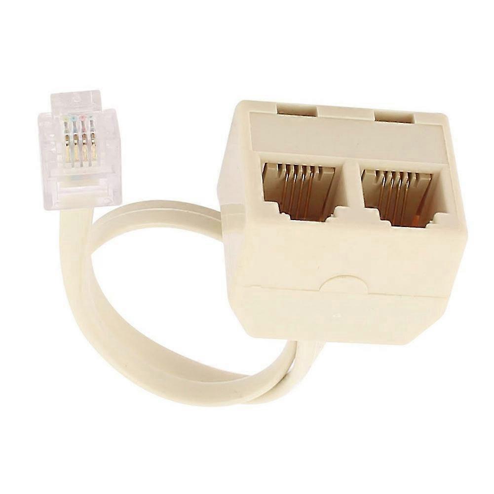 RJ11 6P4C Male to Female 2 Way Outlet Telephone Jack Line Splitter ...