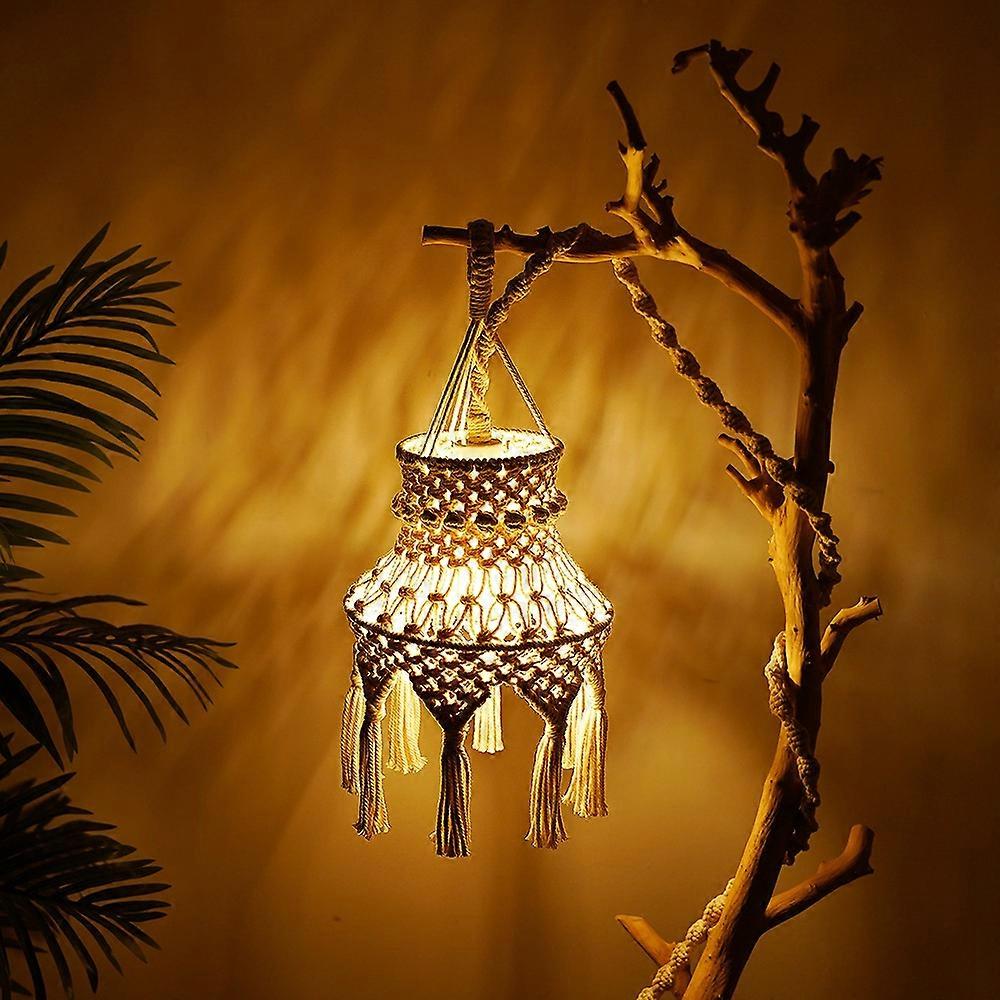 Macrame Lamp Shade Boho Hanging Pendant Light Cover, Chandelier Shade ...