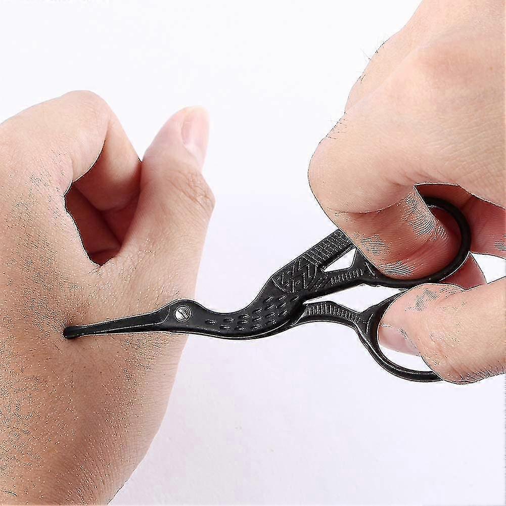 Round Tip Retro Scissors, Professional Stainless Steel, Black Coating ...