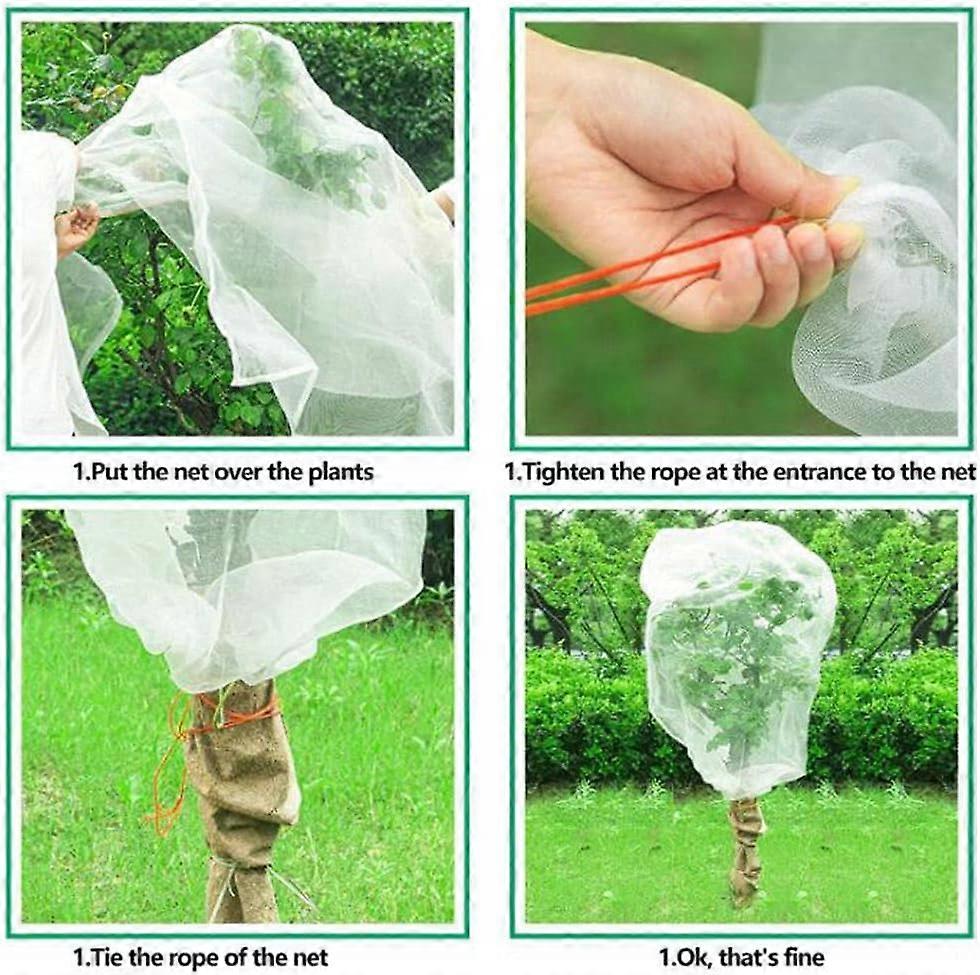 Insect Bird Barrier Nylon Mesh with Drawstring - Garden Insect Mesh ...