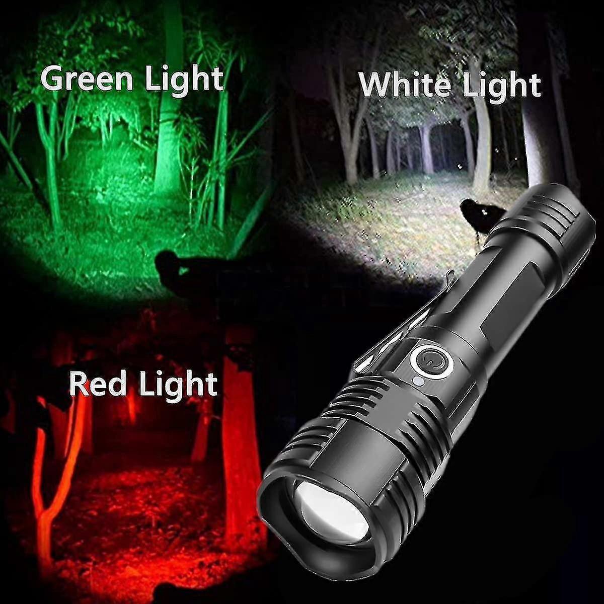 Tactical Torch 4 Colors In 1, Super Bright Rechargeable Led Flashlight ...