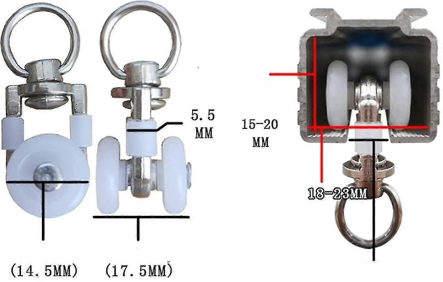 20pcs Curtain Track Rollers,track Rollers,curtain Rod Rollers Sliders ...
