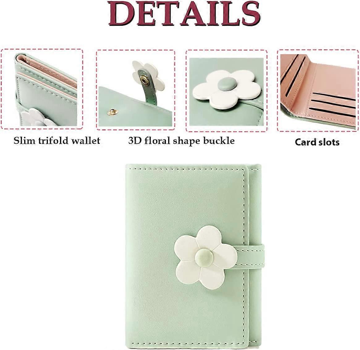 Small Cute Trifold Wallet Slim Wallet ID/Photo Window Card Holder with ...