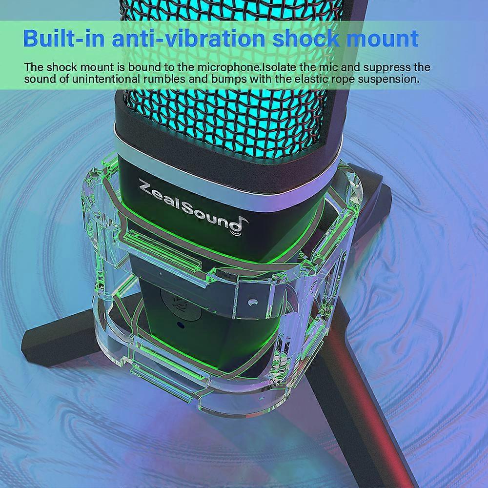 Zealsound USB Microphone for Recording Podcasting Streaming on PC and Android Phone with Adapter ...