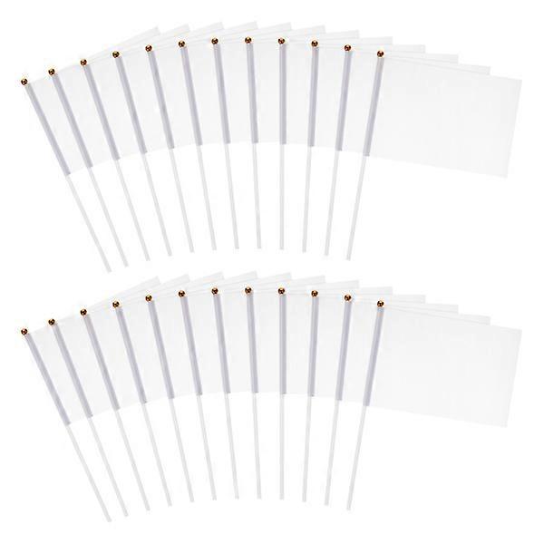 24pcs White Flags Hand Held Flags Hand Waving Referee Flags Yard Lawn ...