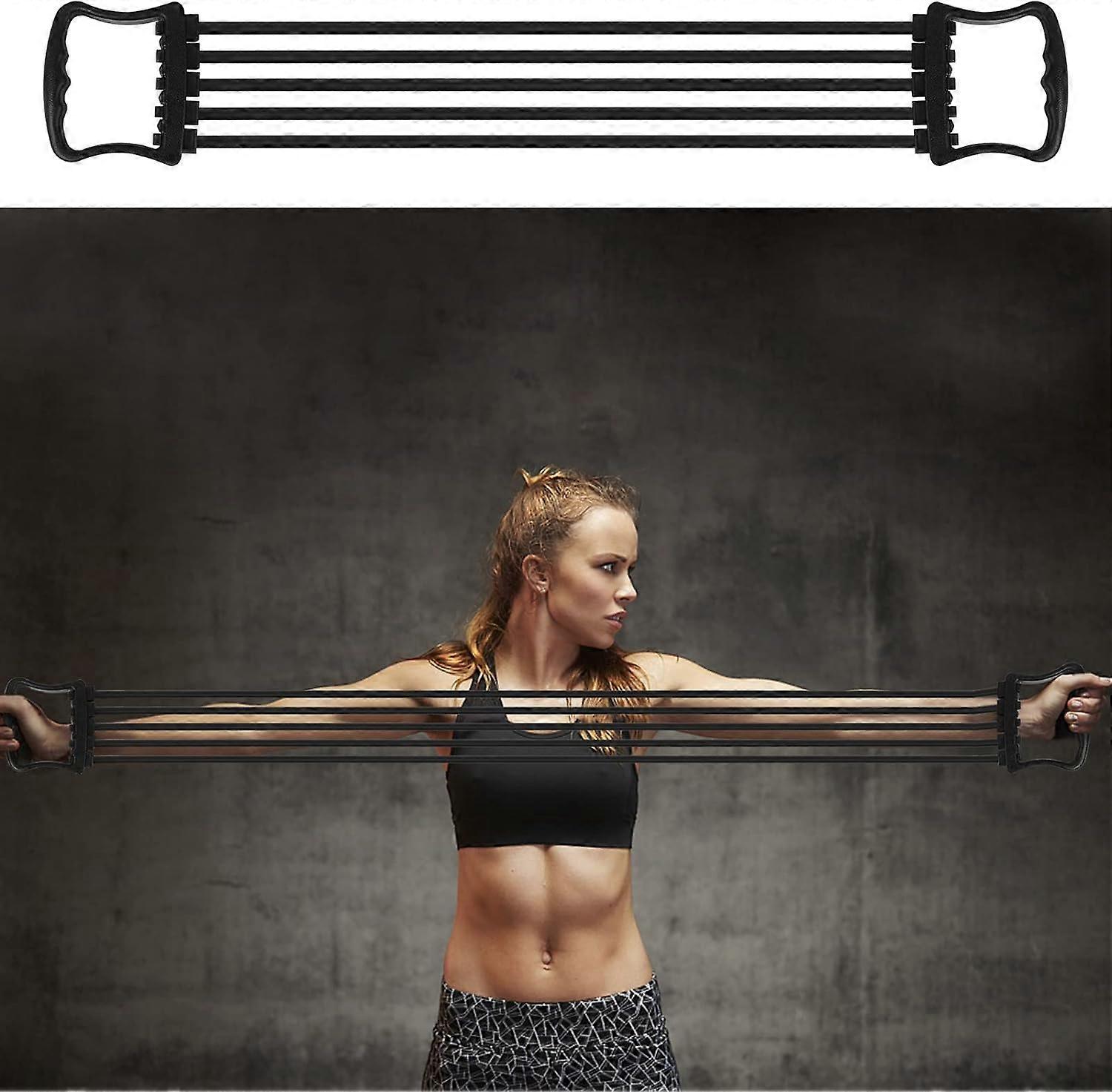 Chest Expander Puller, 5 Tubes Chest Expander Muscle Pull Exerciser ...