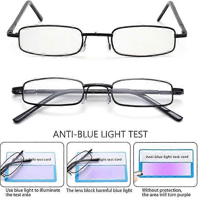 Mini Folding Reading Glasses,Mini Narrow Metal Spring Hinge Reading Glasses Unisex Reading Aid ...