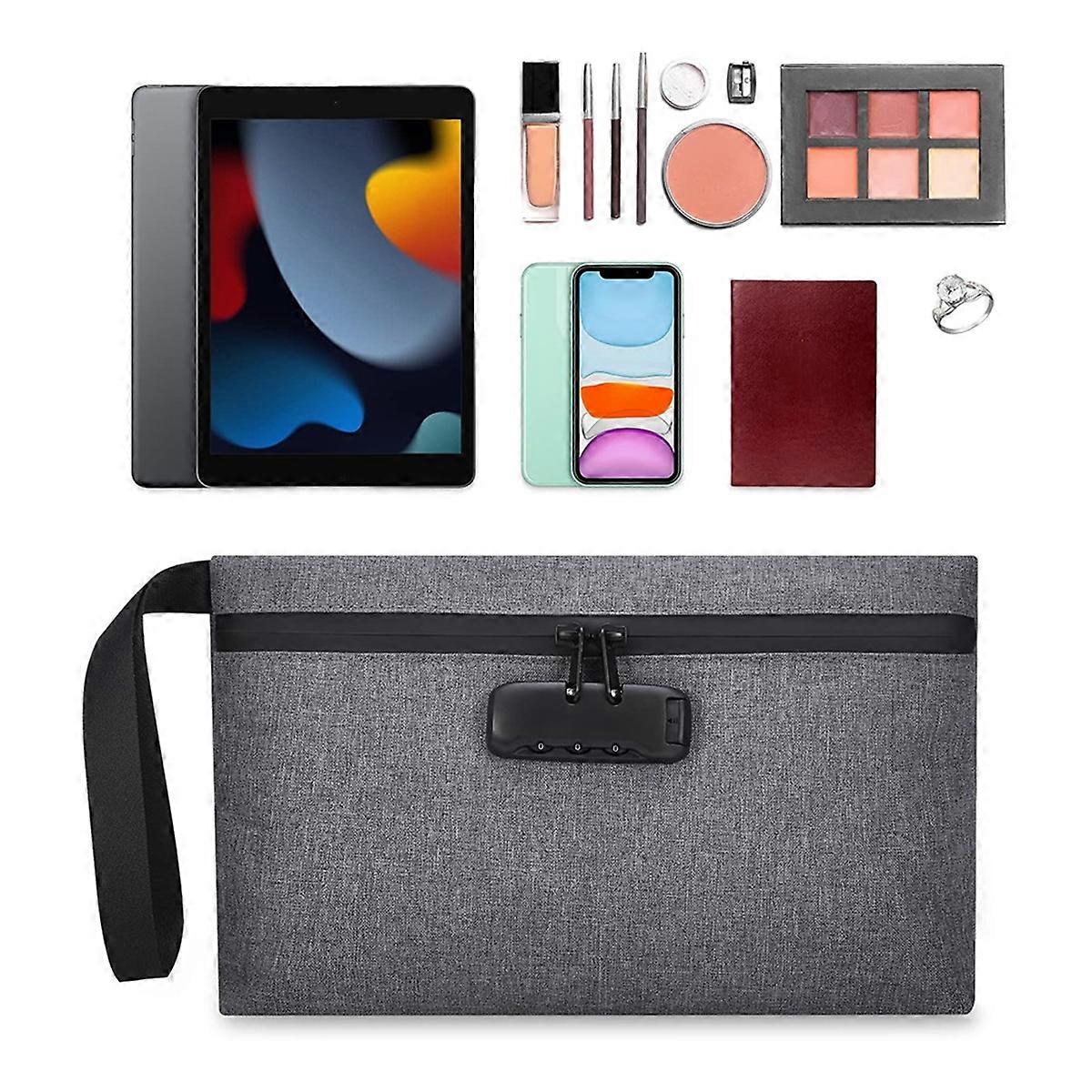 Lockable Money Bag,Cash Safe Money Bag,Lock Accessory Bag,Gray | Fruugo UK