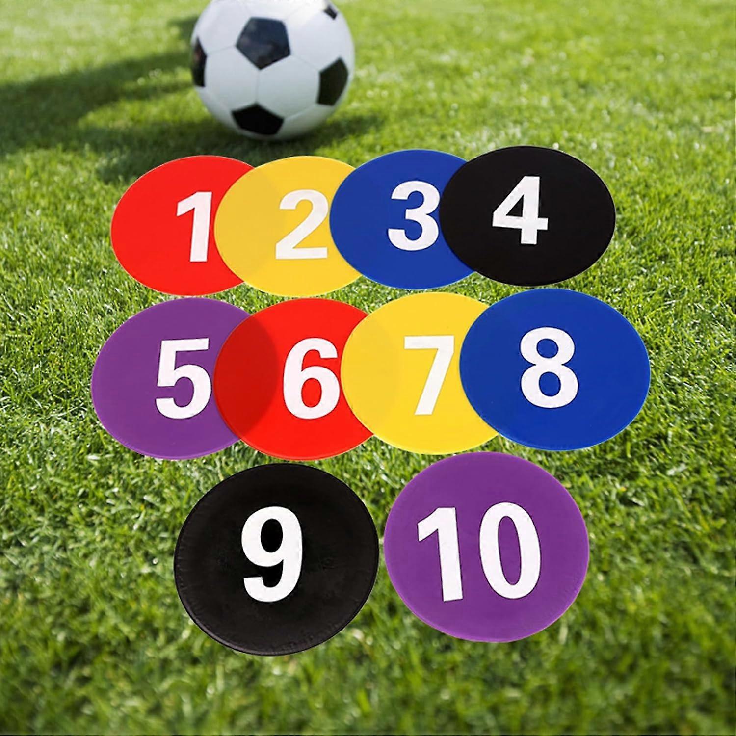 Numbered Floor Spots Markers for Football Training - Flat Signs, Non ...