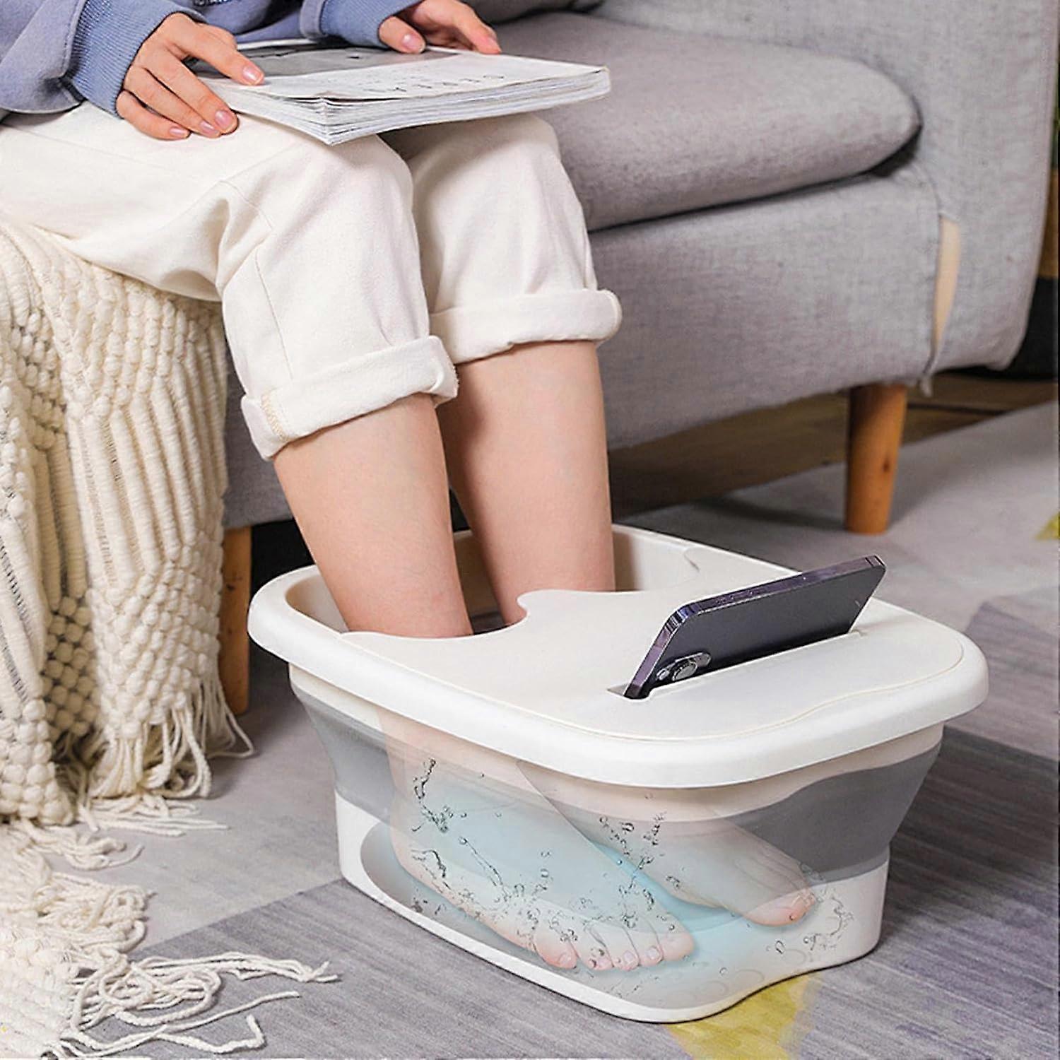 Foot Spa Soaker With Lid, Pedicure Bowl For Foot Soaking, White Foot ...