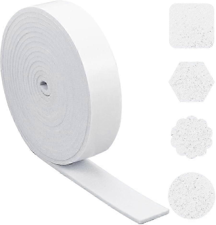 16.4ft x 1.6Inch Self Adhesive Felt Tape White Adhesive Felt Strip ...
