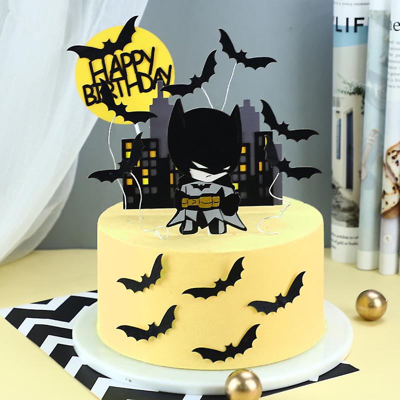 Tecknad fladdermus Grattis på födelsedagen Cupcake Topper Set ...