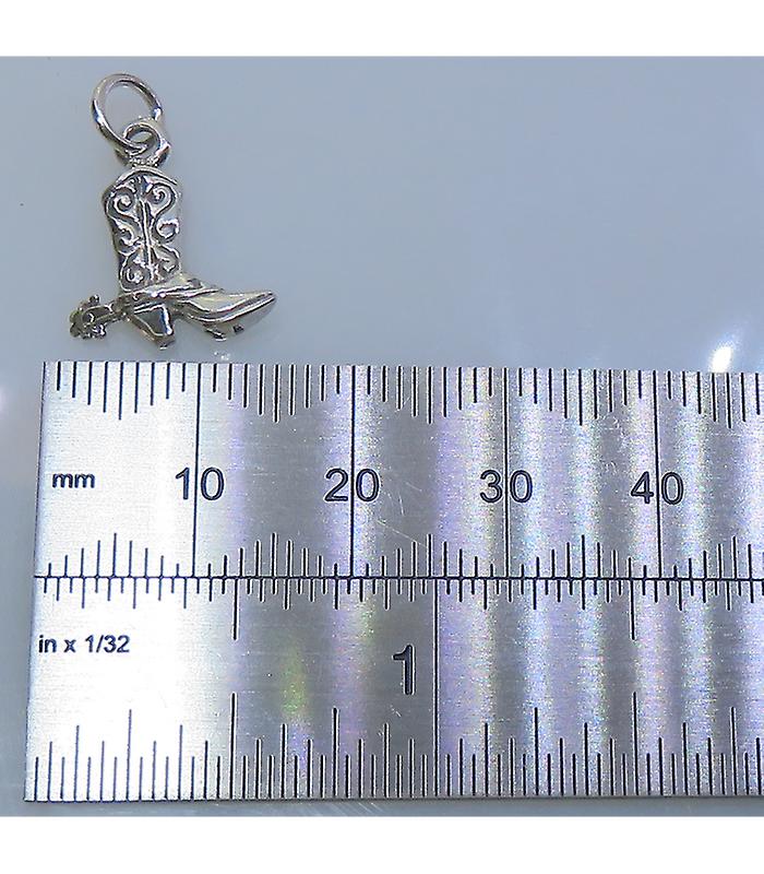 Cowboy Boot Sterling Silver Charm .925 X 1 Cowgirl Boots Charms - 15508 ...