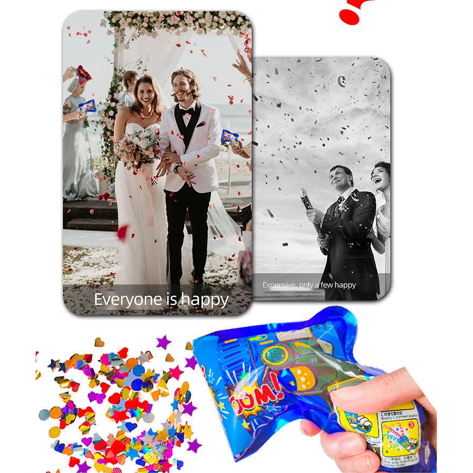 40pcs Self-Inflating Confetti Gun Party Toys, Inflatable Fireworks Gun ...