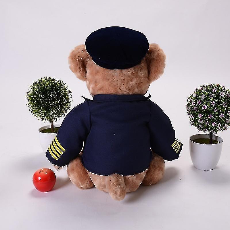 22-40cm Cute Pilot Teddy Bear Plush Toy High Quality Captain Bear ...