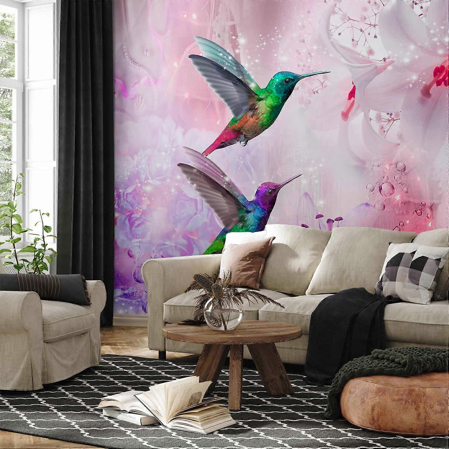 Wall Mural - Colourful Hummingbirds (Purple) | Fruugo UK