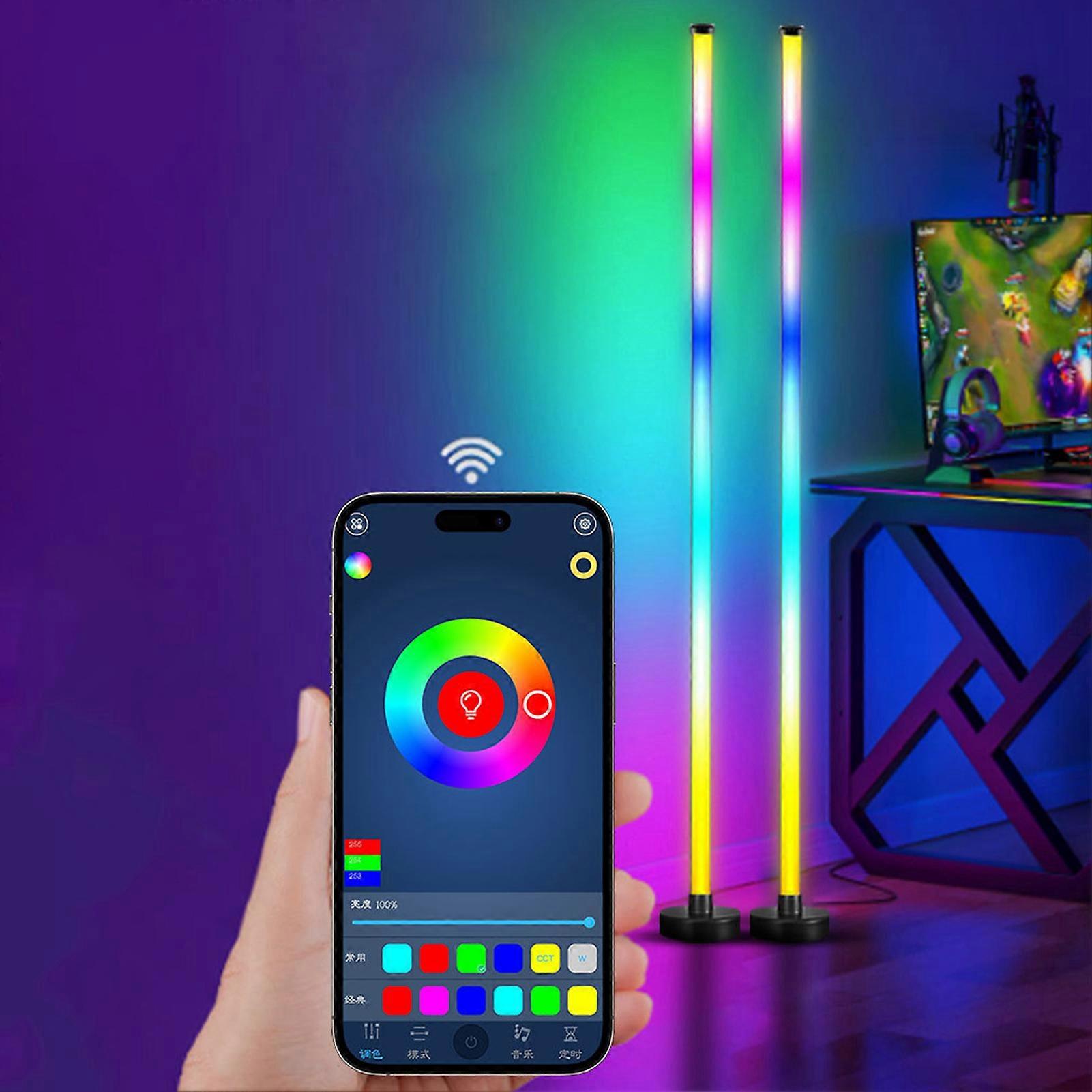 Smart RGB Corner Floor Lamp with Remote Control High Brightness Eye ...