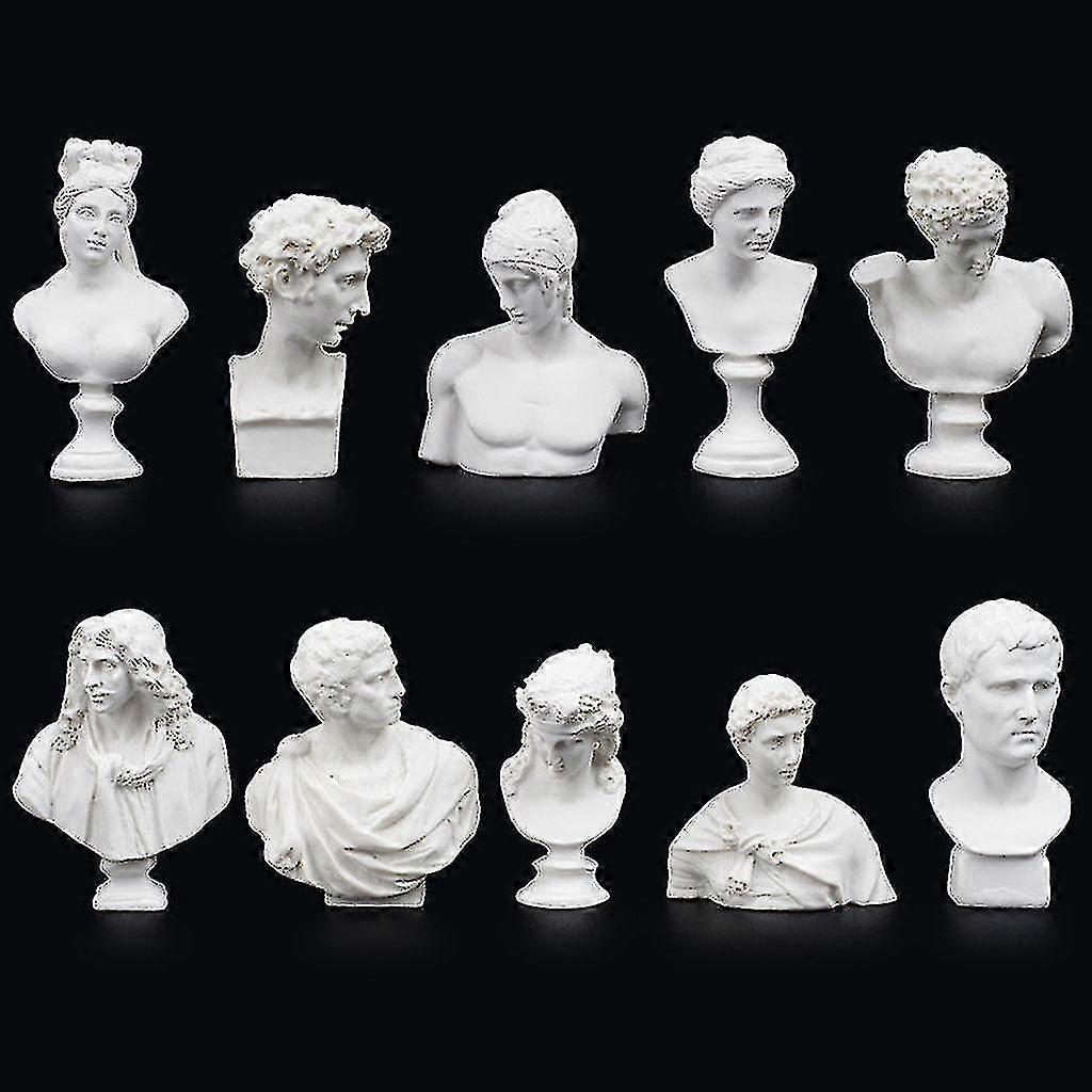 10 Pieces Sculpture Drawing Sketch Plaster Cast Figure Statue White ...