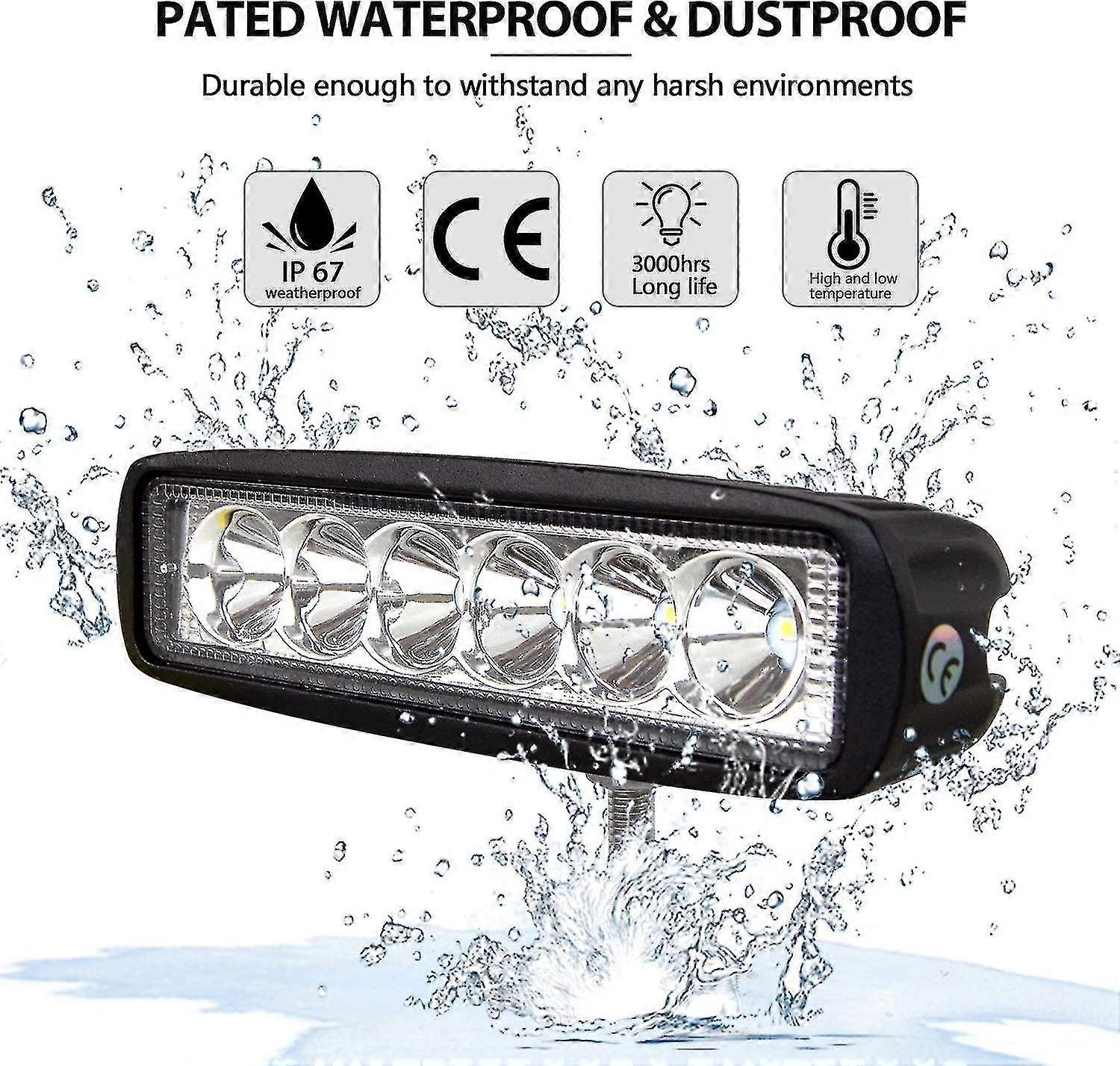 Led Work Light Led Bar 12v 18w 15cm Car Led Spotlight Waterproof Ip67 Spot Fog Lights Led Work ...