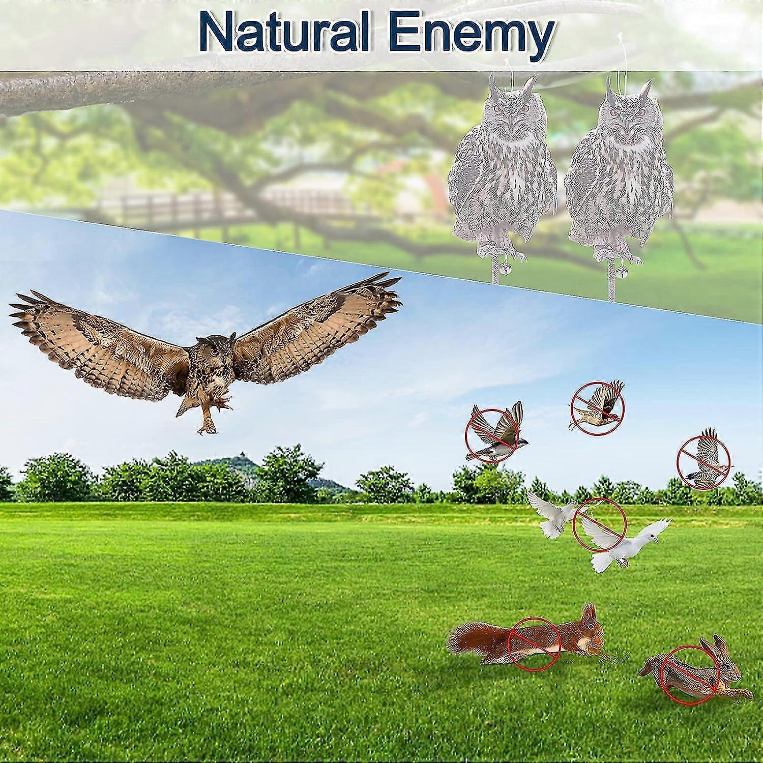 2pcs Owl Bird Scarer With Reflective Tape Bird Deterrent Bird Repellent ...
