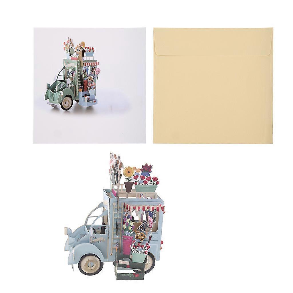 3D for Pop Up Festoon Vehicle Greeting Card Handmade Paper Crafts Card ...