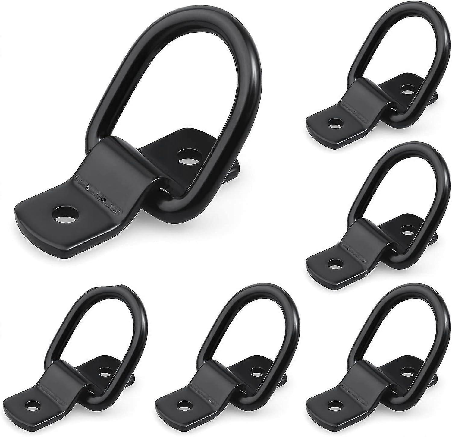 Set of 6 Tie Down Rings with Screws and Brackets - D Pull Lashing Hook ...