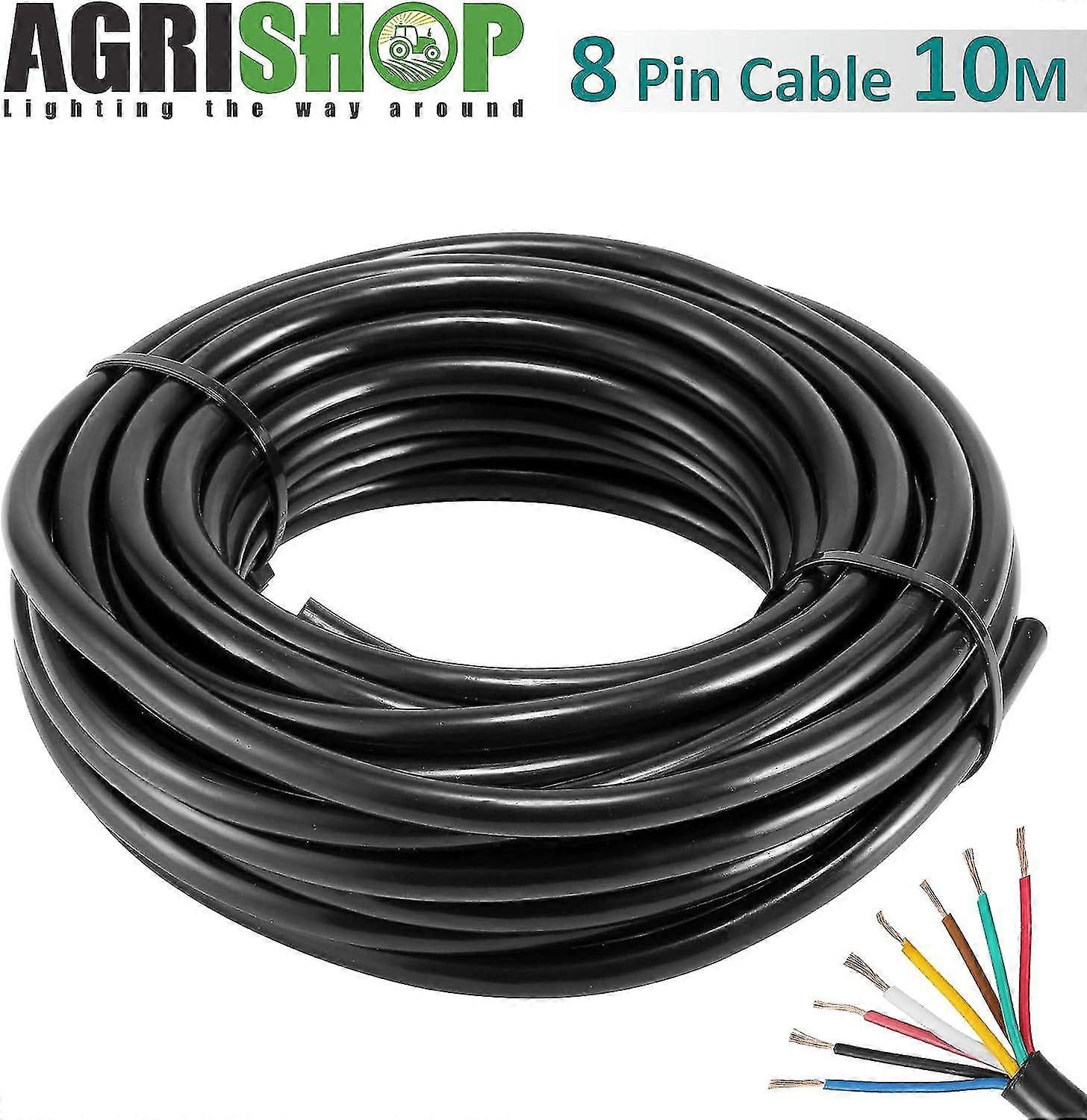 Round 8core Cable,0.75mm Automotive 8core 12v 24v Thin Wall Wire 10m ...