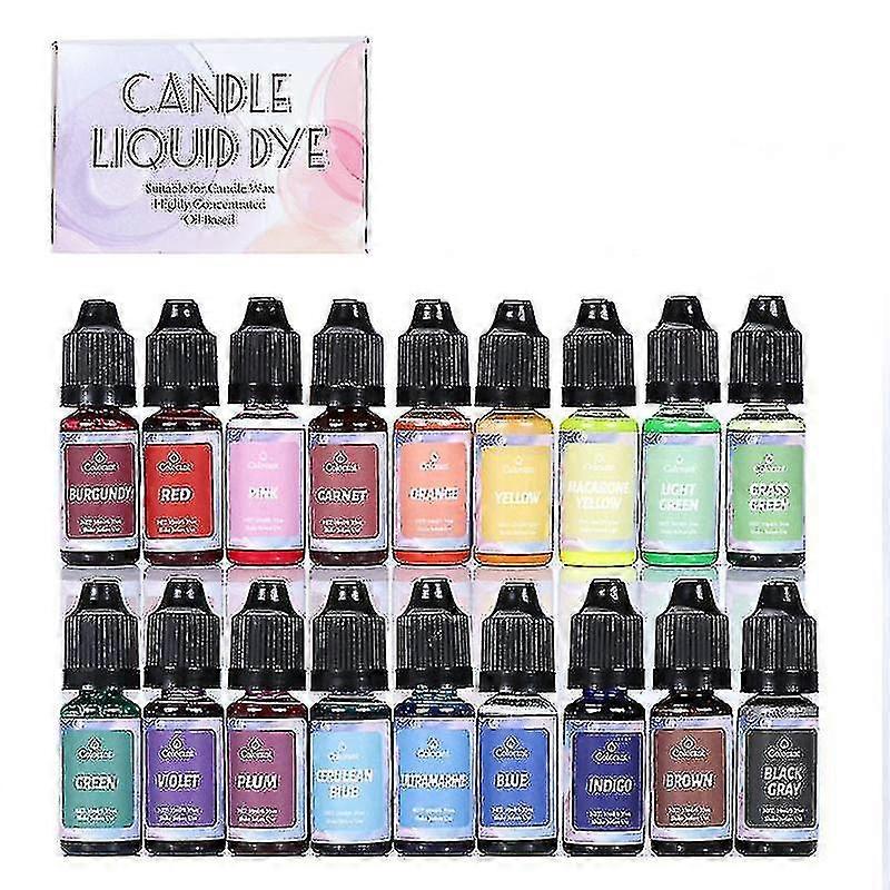 18 Colours Liquid Oil-based Dye For Wax, Vivid Candle Colour Dye For ...