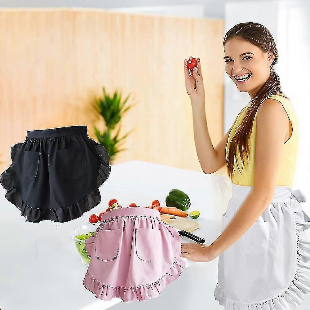 Waist Apron Kitchen Cooking Restaurant 100% Cotton Bistro Half Aprons ...
