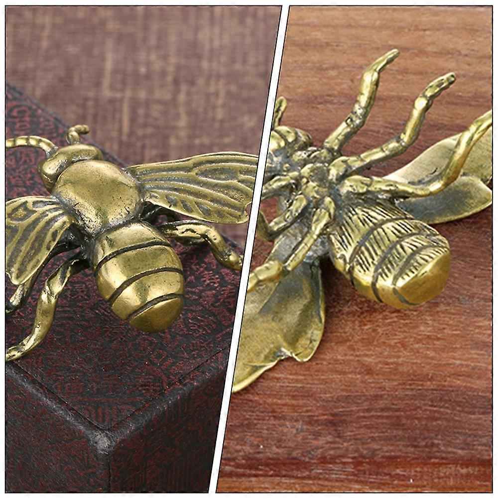 2pcs Vintage Brass Bee Statue Ornament Desktop Decorative Bee Figurine ...