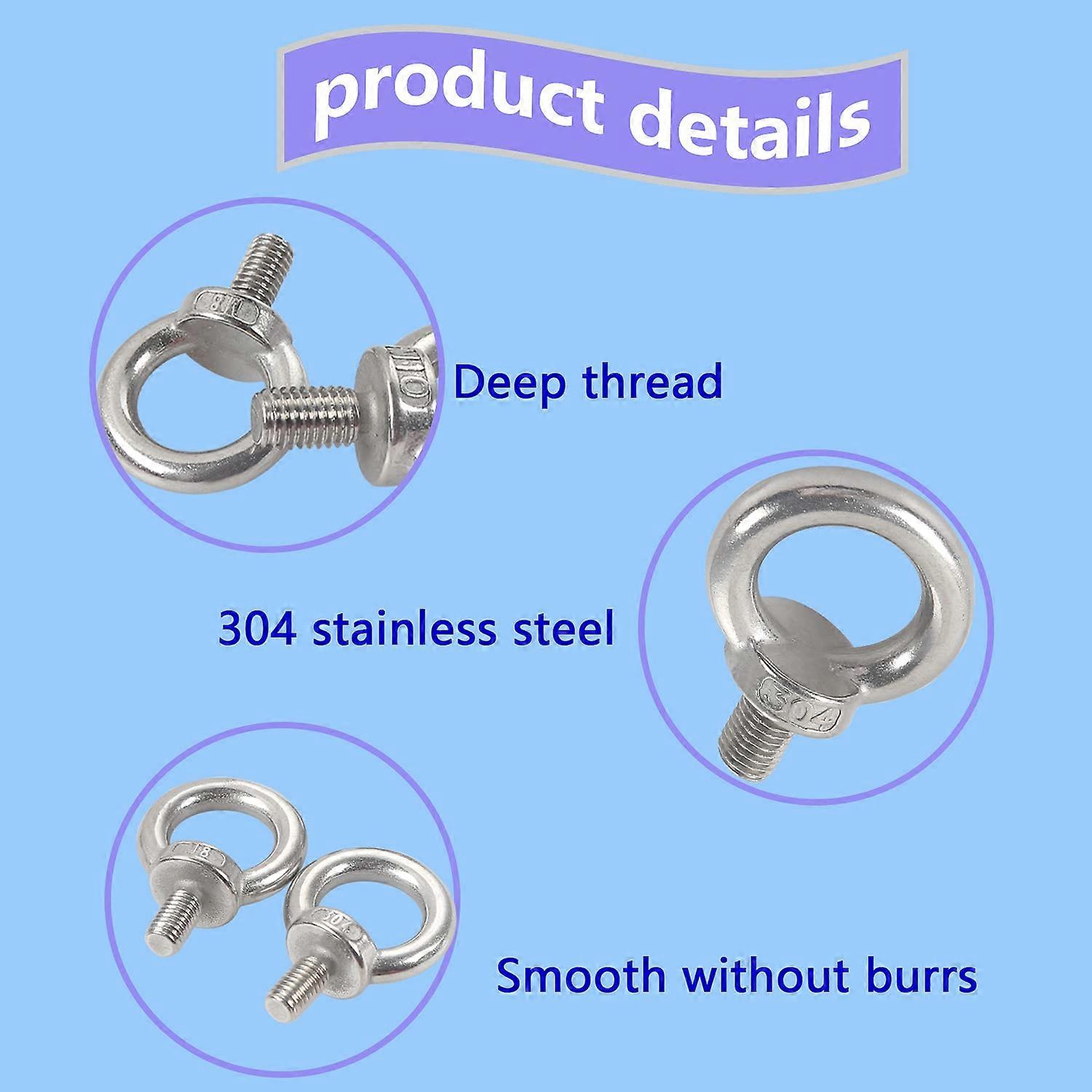 Lifting Ring Eye Bolt Stainless Steel Male Thread Screw Lifting Eye ...