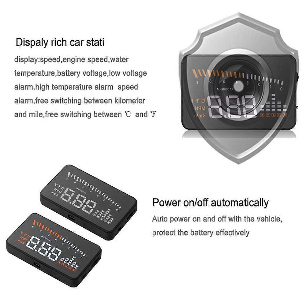 Universal Car Head Up Display OBD2 X5 HUD Auto GPS Speedometer Digital ...