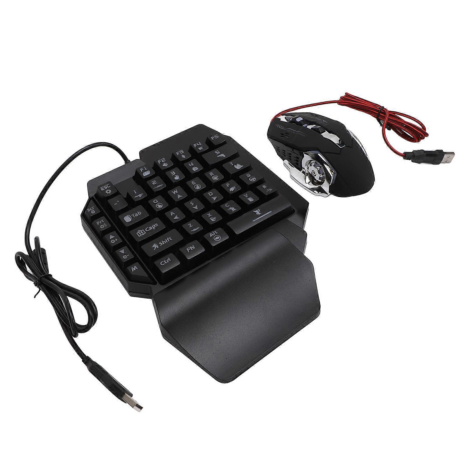 RGB One Handed Gaming Keyboard and Mouse Combo Keyboard Mouse Converter Adjustable Phone Stand 4 ...