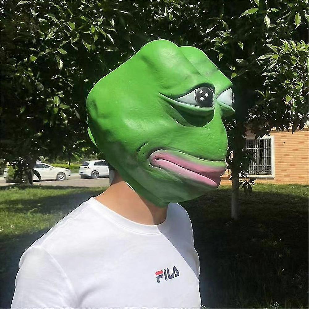 Lonely Frog Mask Animal Full Head Latex Masks Halloween Cosplay Costume ...