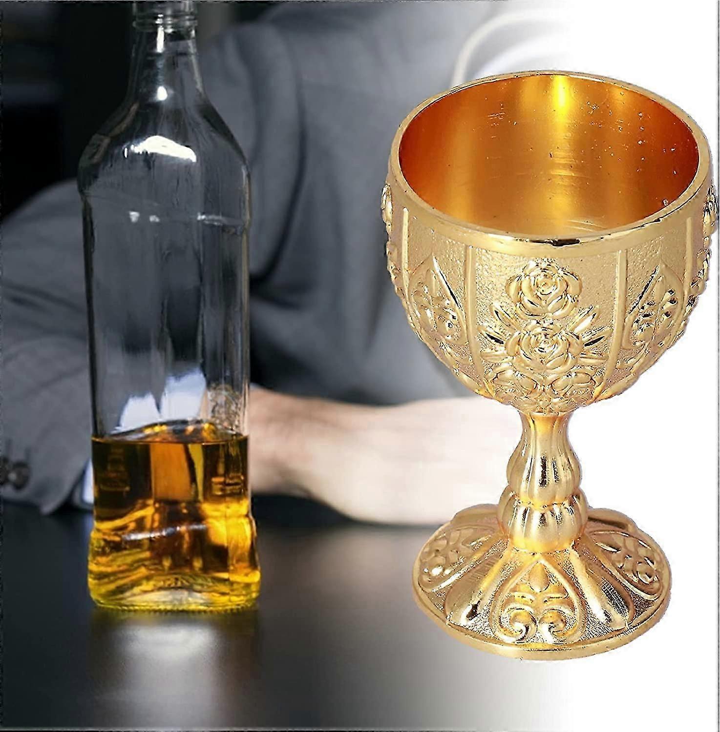 Royal Chalice Goblet 2-Piece Set - Vintage Handmade Embossed Cups for ...
