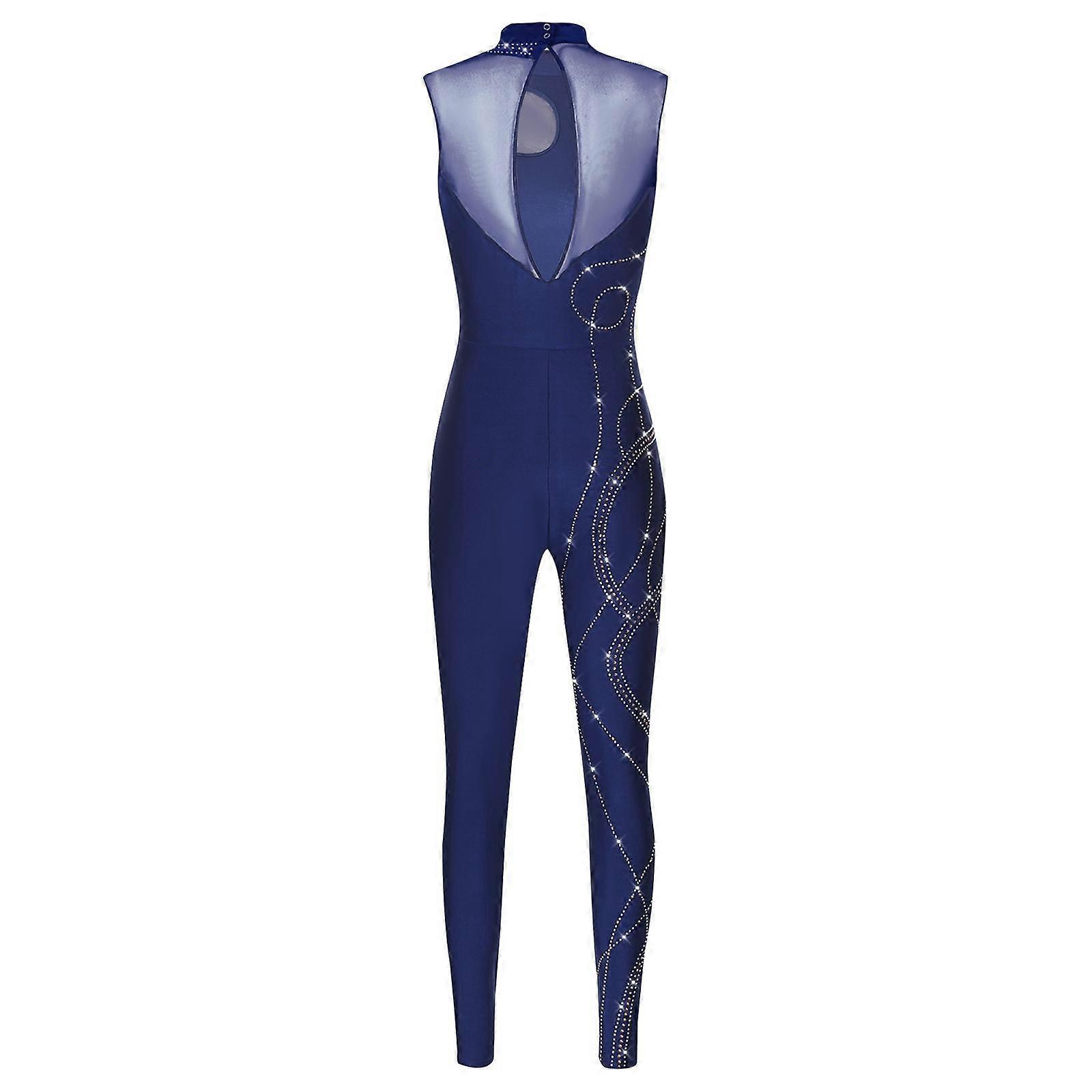 Women Jazz Dancewear Acrobatic Gymnastics Unitard One Piece Sleeveless ...