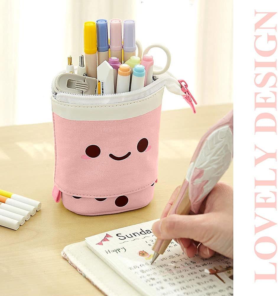 Boba Cute Standing Pencil Case For Kids, Pop Up Pencil Box Makeup Pouch ...