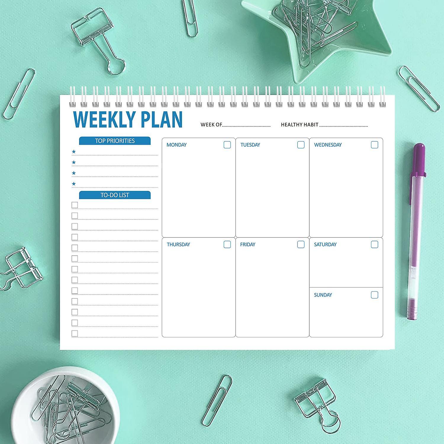 Daily Planner Coil Design Weekly Planner Notepad Appointments Reminders ...