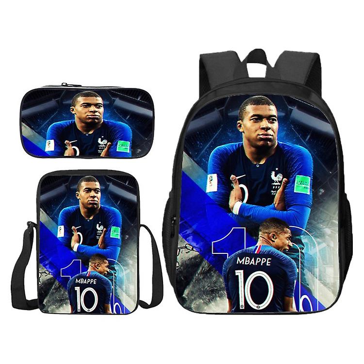 student backpack, Football star Kylian Mbappe print three-piece suit ...